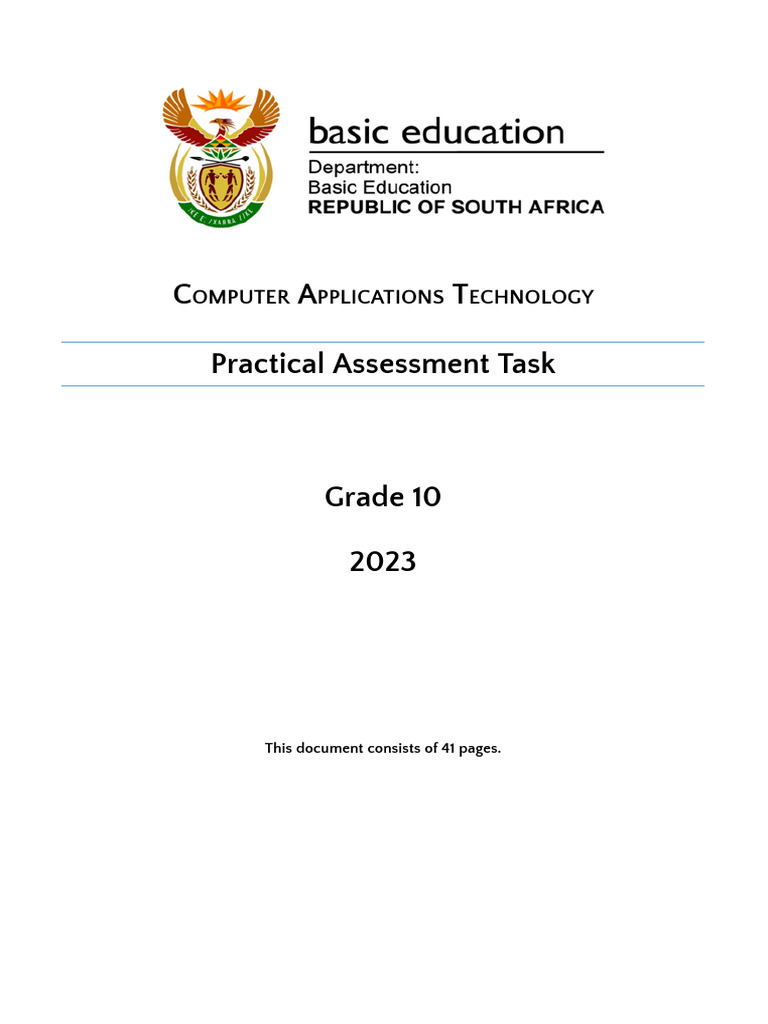 2023 CAT PAT Grade 10 Learner Guide | PDF | Internet Of Things ...