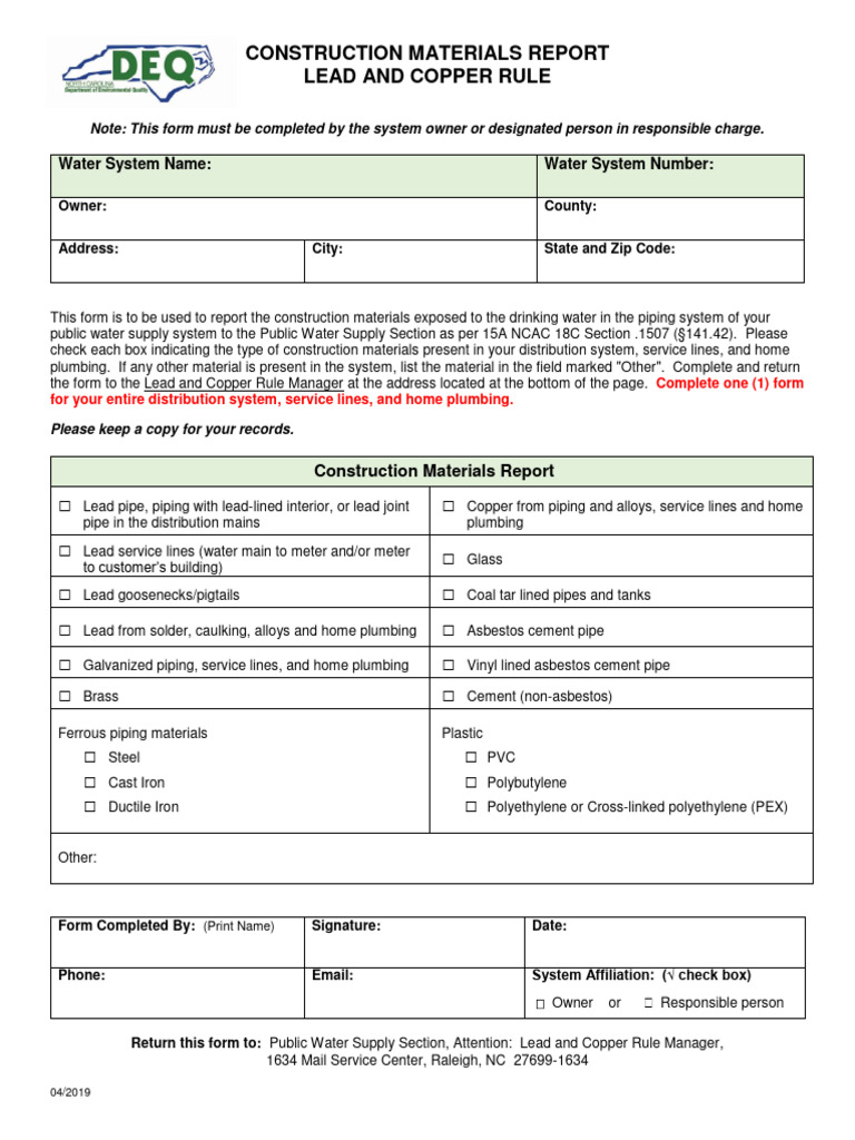 Construction Materials Report LCR | PDF | Plumbing | Pipe (Fluid ...