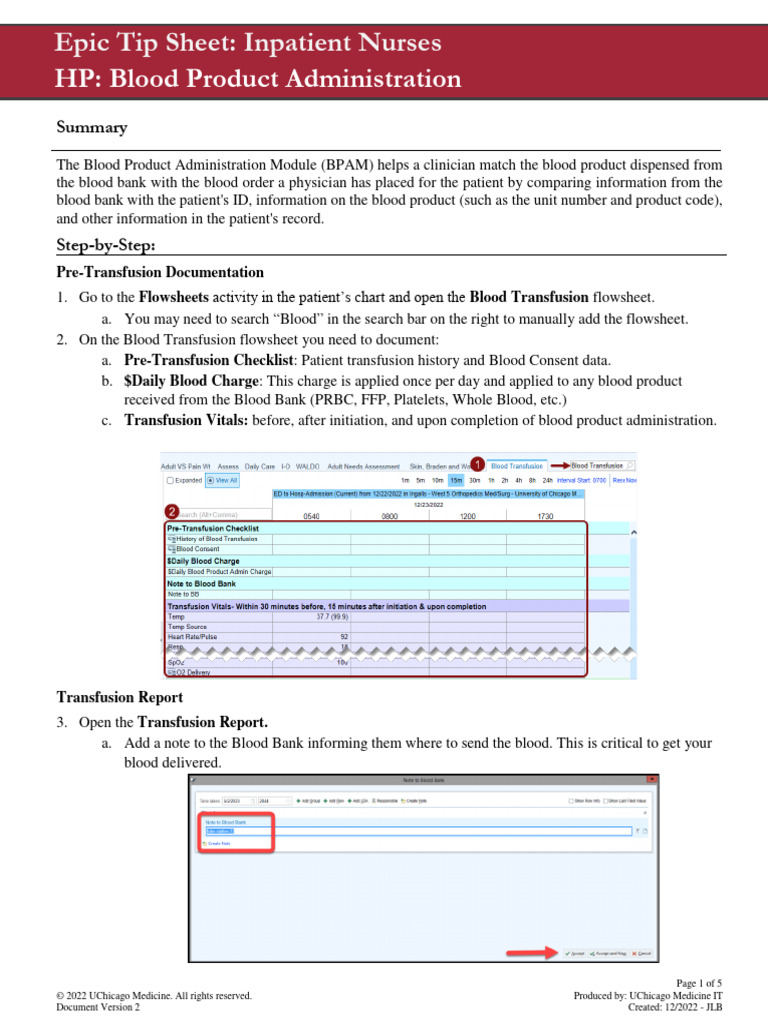 Blood Product Administration Guide for Nurses | PDF | Urinary ...