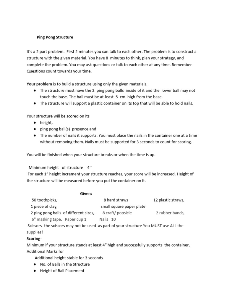 Pingpong Structure | PDF