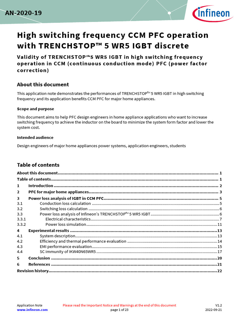 Infineon-High Switching Frequency CCM PFC Operation-ApplicationNotes ...