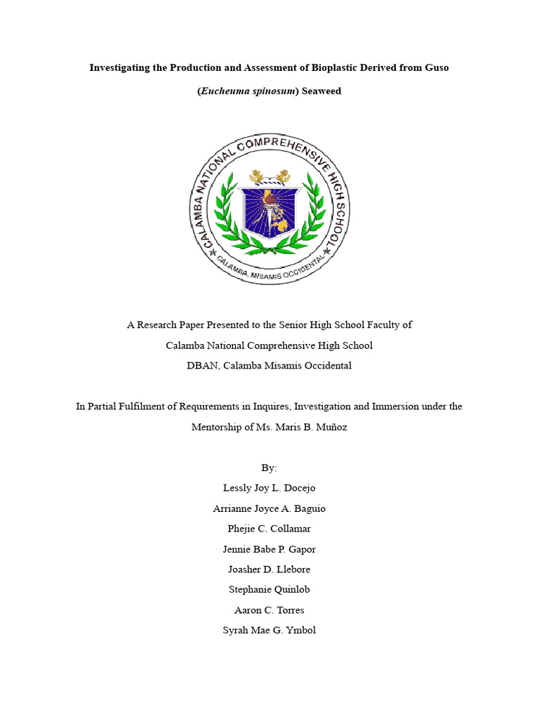 3i's STEM Grp5 FINAL - FULL - PAPER - VERY FINAL | PDF | Experiment | Algae
