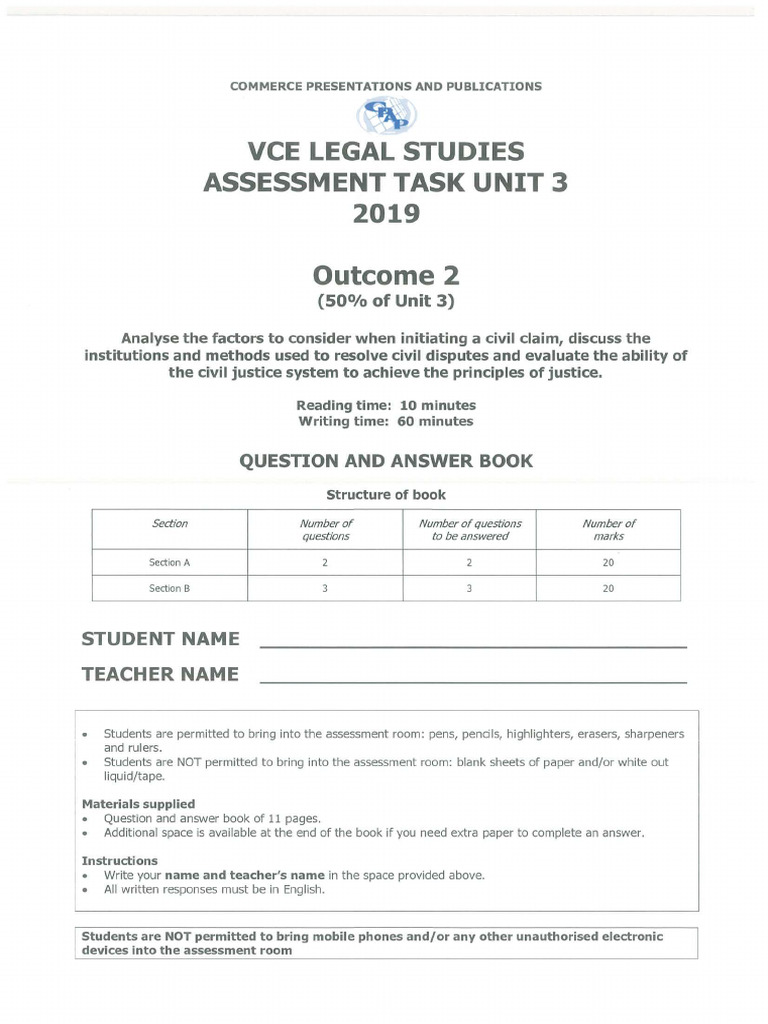 CPAP PRAC SAC Outcome 2 With Suggested Responses | PDF