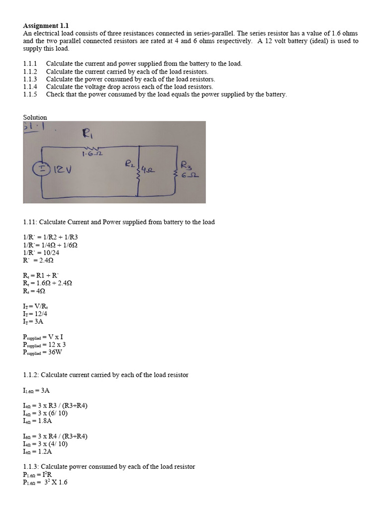 Assignment 1 | PDF | Resistor | Ac Power