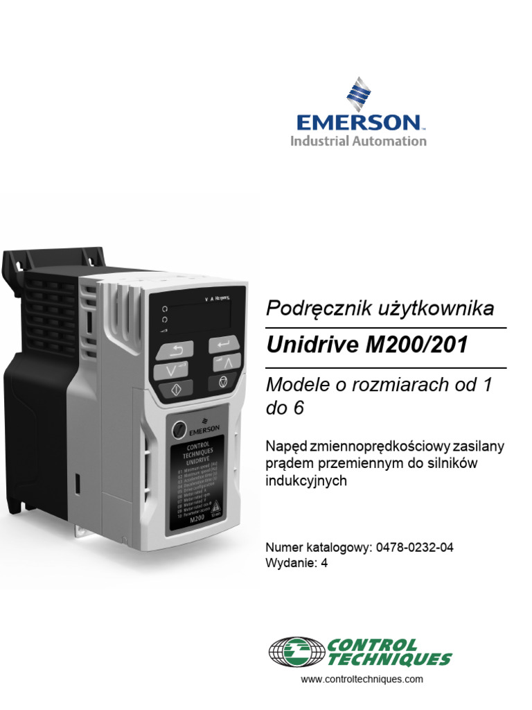 Przemiennik Czestotliwosci Unidrive M200 Podrecznik Uzytkownika Rozmiar Ramy 1 6 | PDF