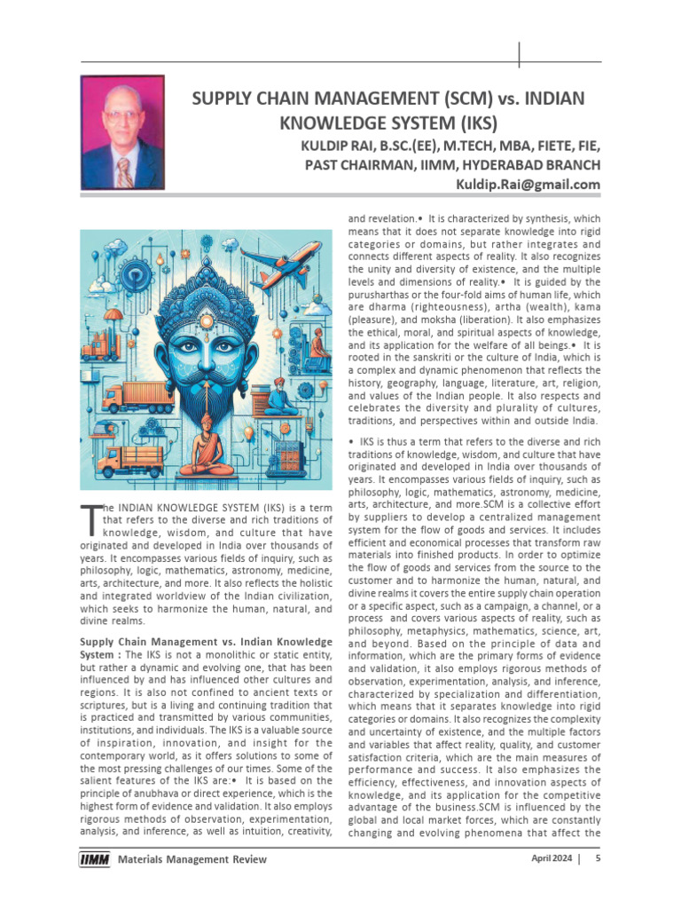 Supply Chain Management (SCM) Vs Indian Knowledge System (IKS ...