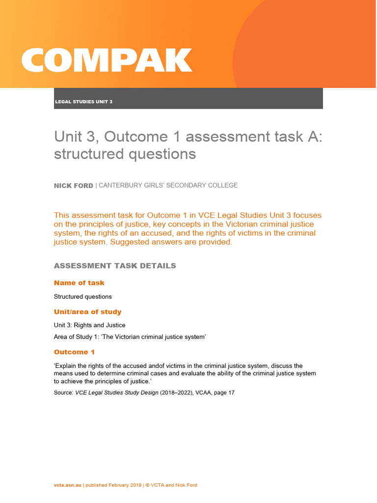Prac SAC 1A - Suggested Responses | PDF | Burden Of Proof (Law) | Presumption Of Innocence