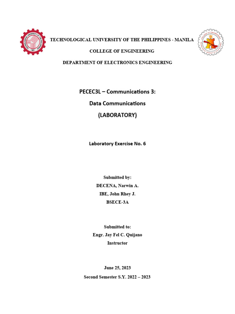 DECENA - IBE - Laboratory Exercise No 6 | PDF | Network Switch | Computer Network