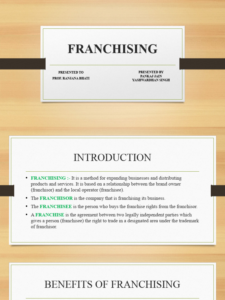 Franchising | PDF | Franchising | Business