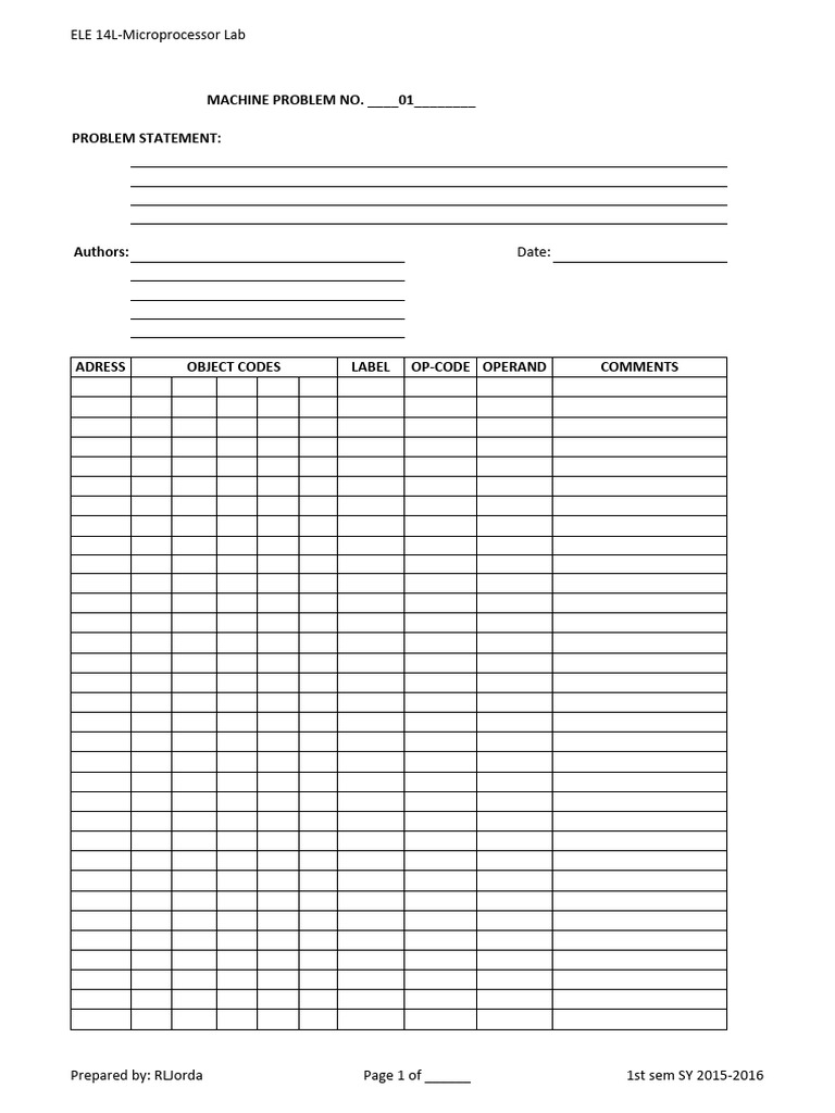Machine Prob Sheet Form | PDF | Computers