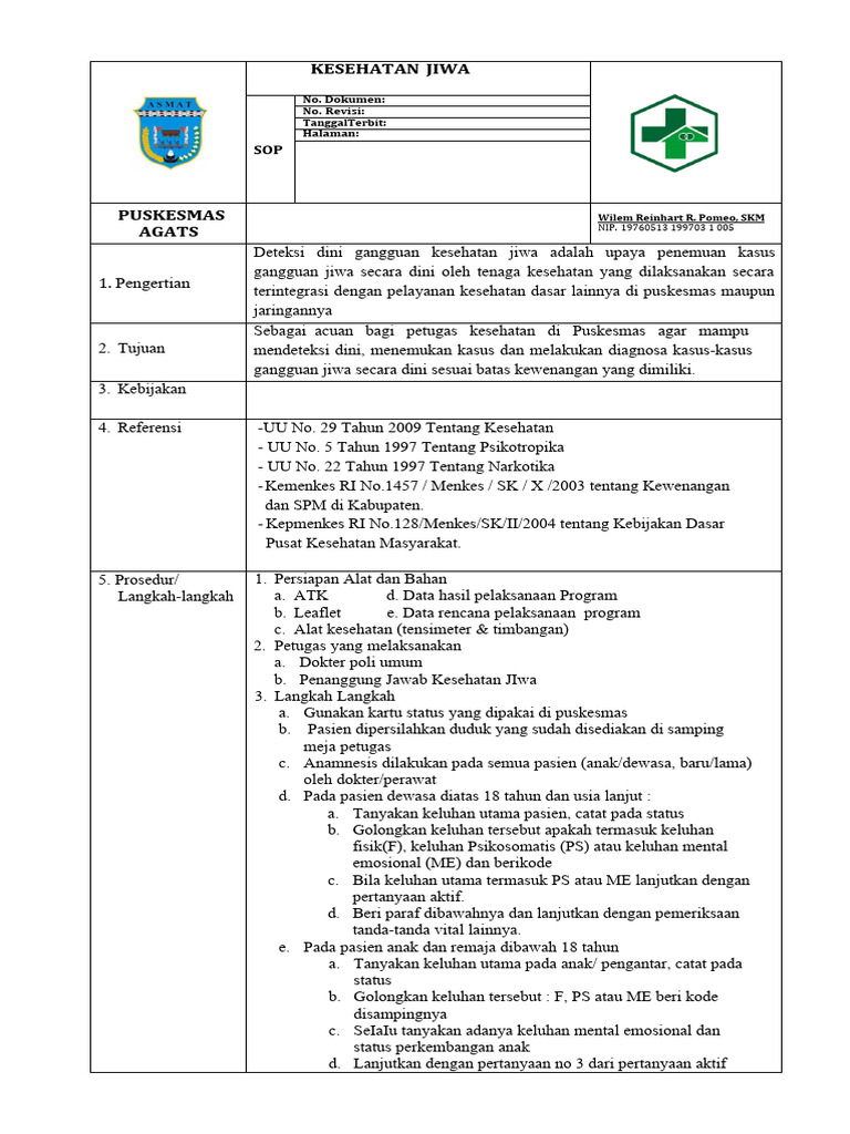 Sop Keswa | PDF | Kesehatan Holistik