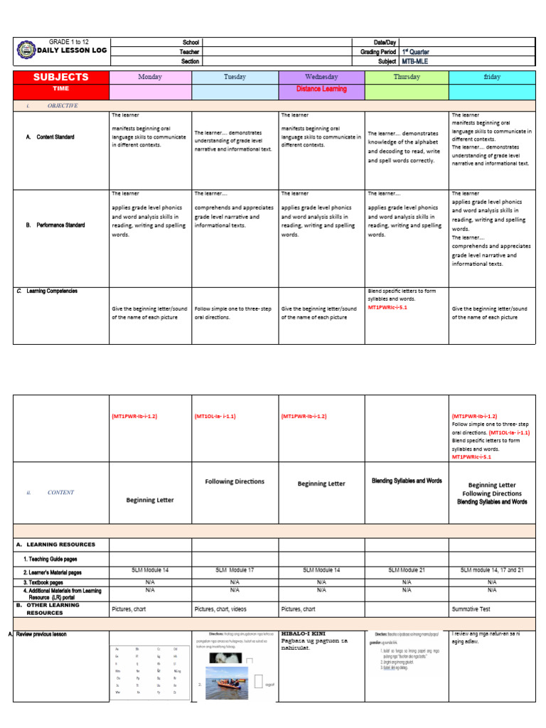 DLL-MTB October 3-7 | PDF