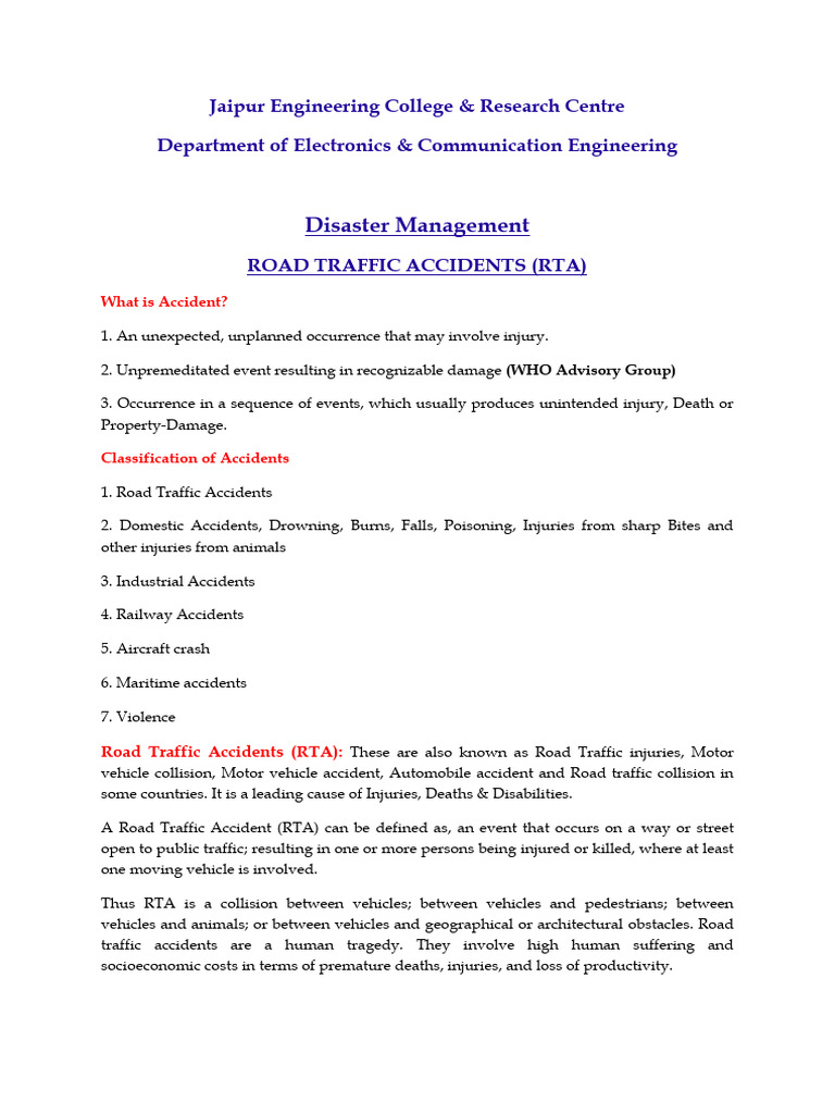 Road Traffic Accidents | PDF | Traffic Collision | Driving Under The Influence