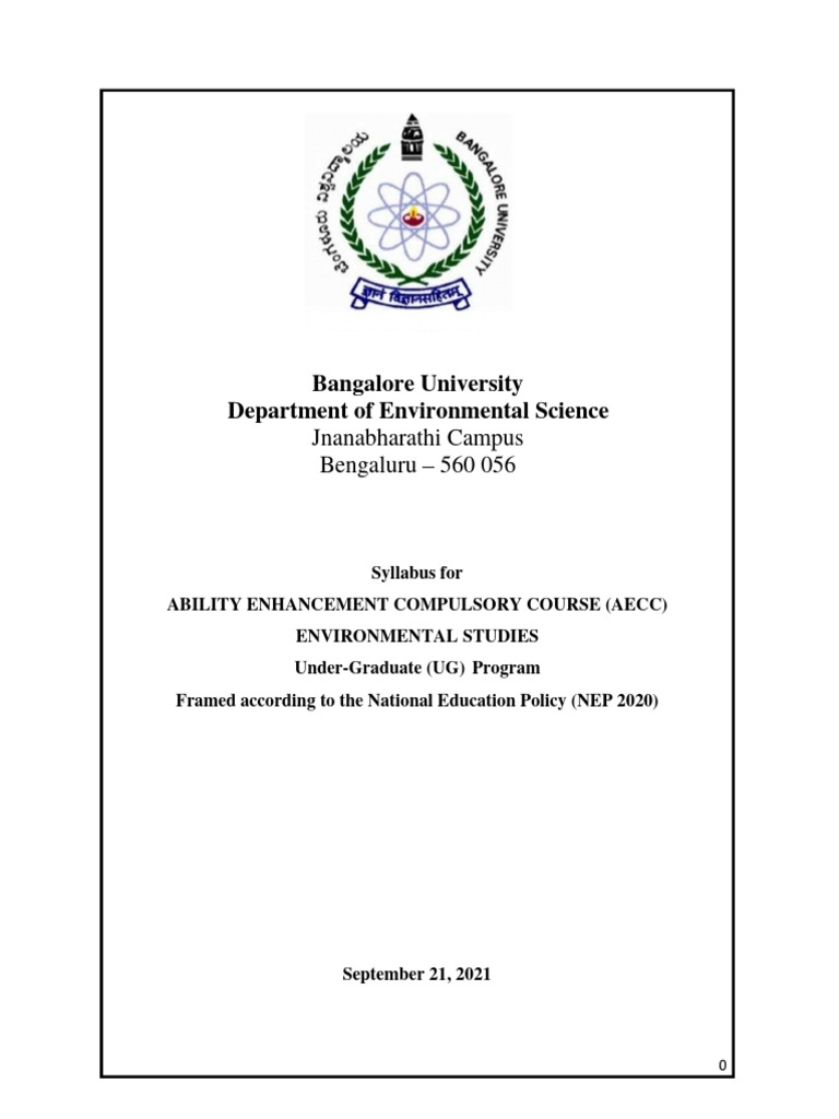 NEP Syllabus AECC Env Studies 16102021 | PDF | Biodiversity ...