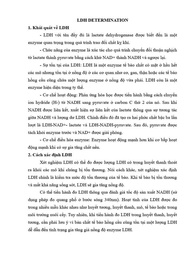 LDH Determination | PDF