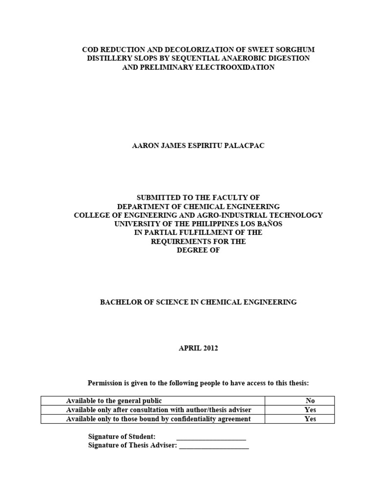 Cod Reduction and Decolorization of Sweet Sorghum Distillery Slops by ...