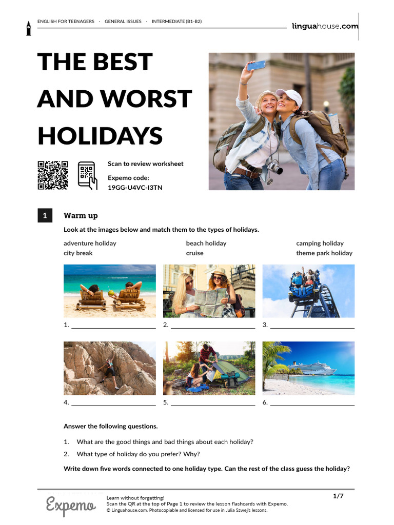 the-best-and-worst-holidays-british-english-teacher | PDF