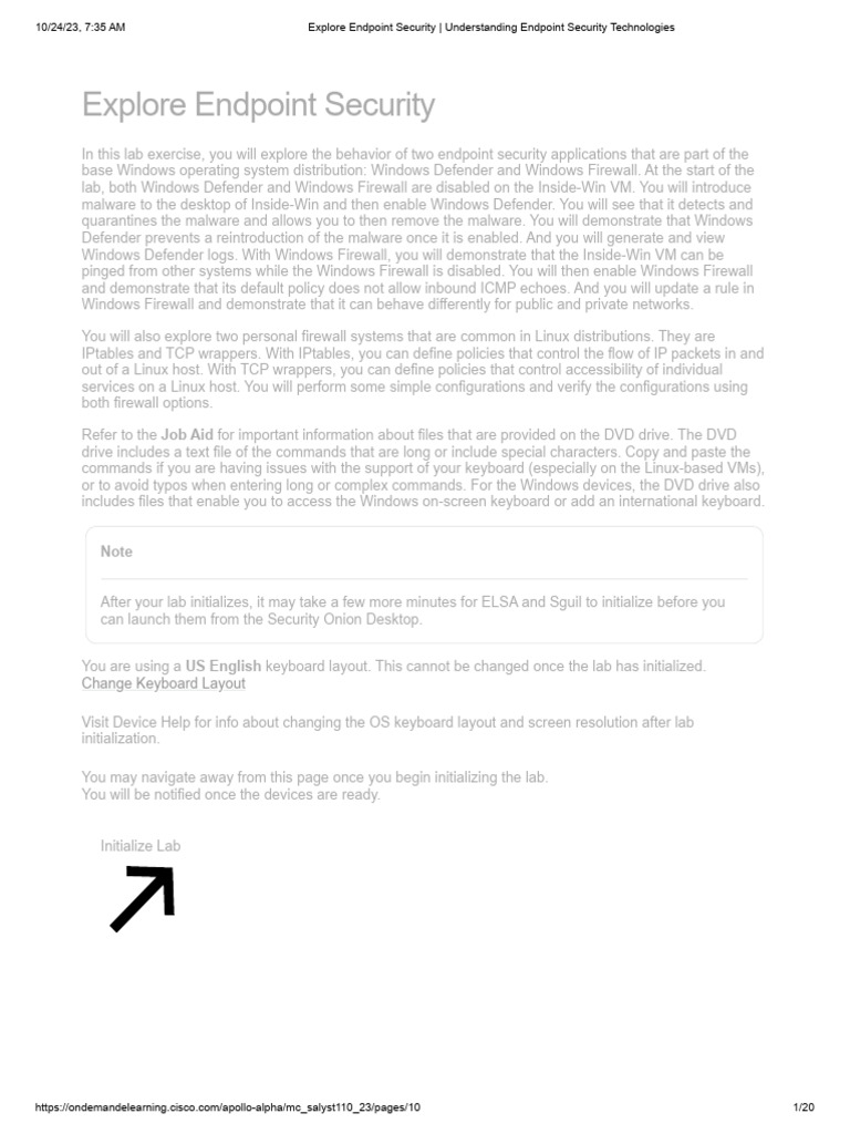 LAB_Explore Endpoint Security | PDF | File Transfer Protocol | Firewall (Computing)