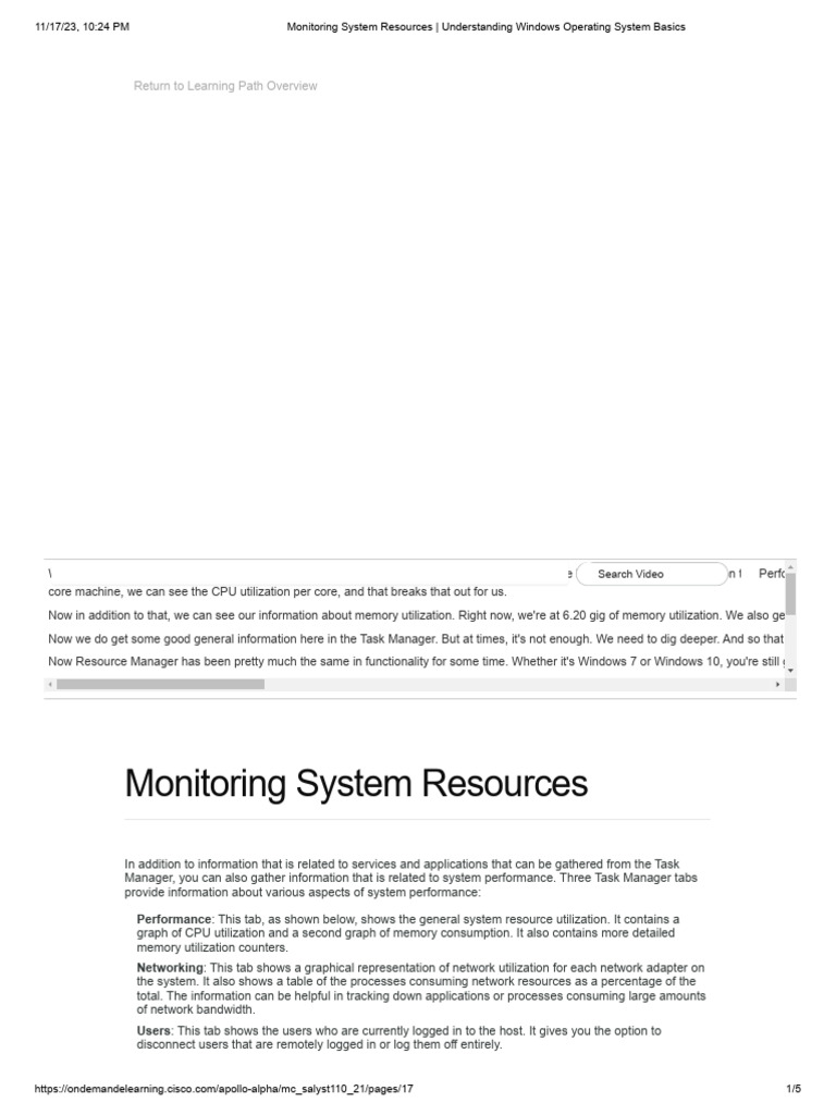 1.18 Monitoring System Resources - Understanding Windows Operating System Basics | PDF ...