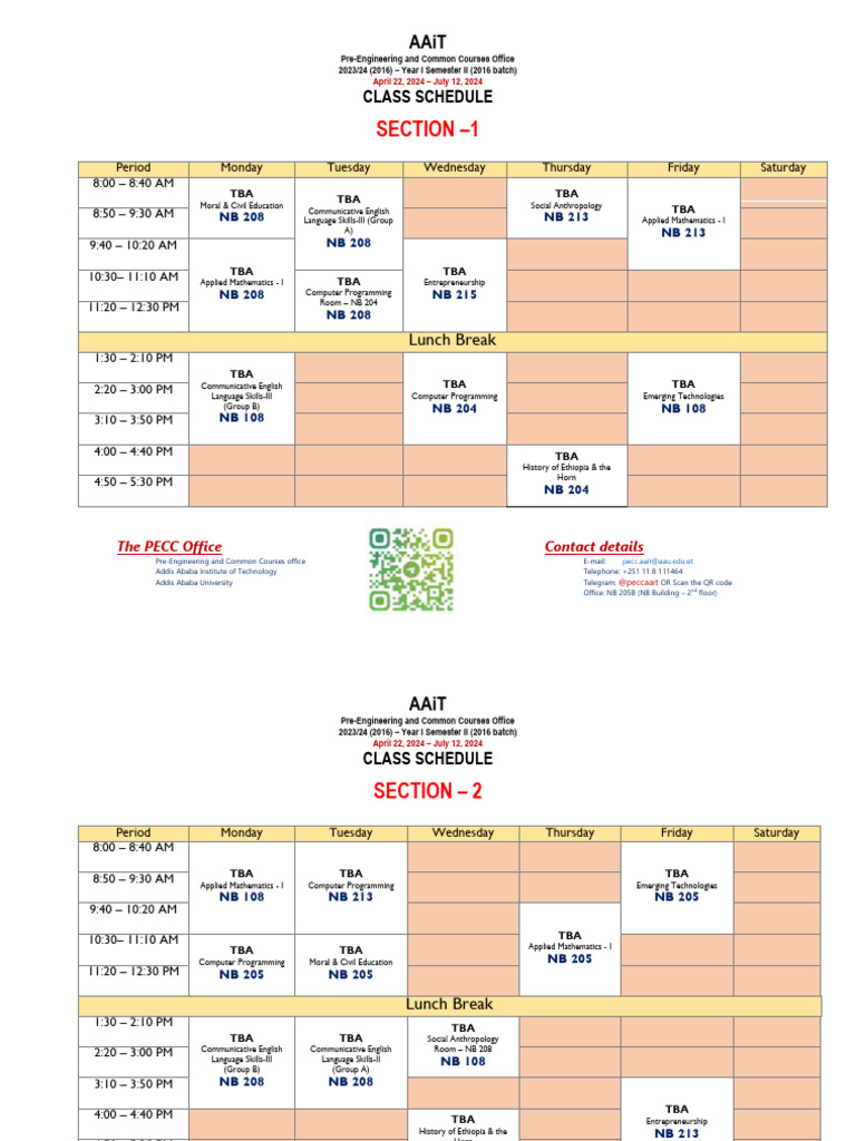 AAiT 2016 Y I S II 20 Sections April 2024 | PDF | Computing