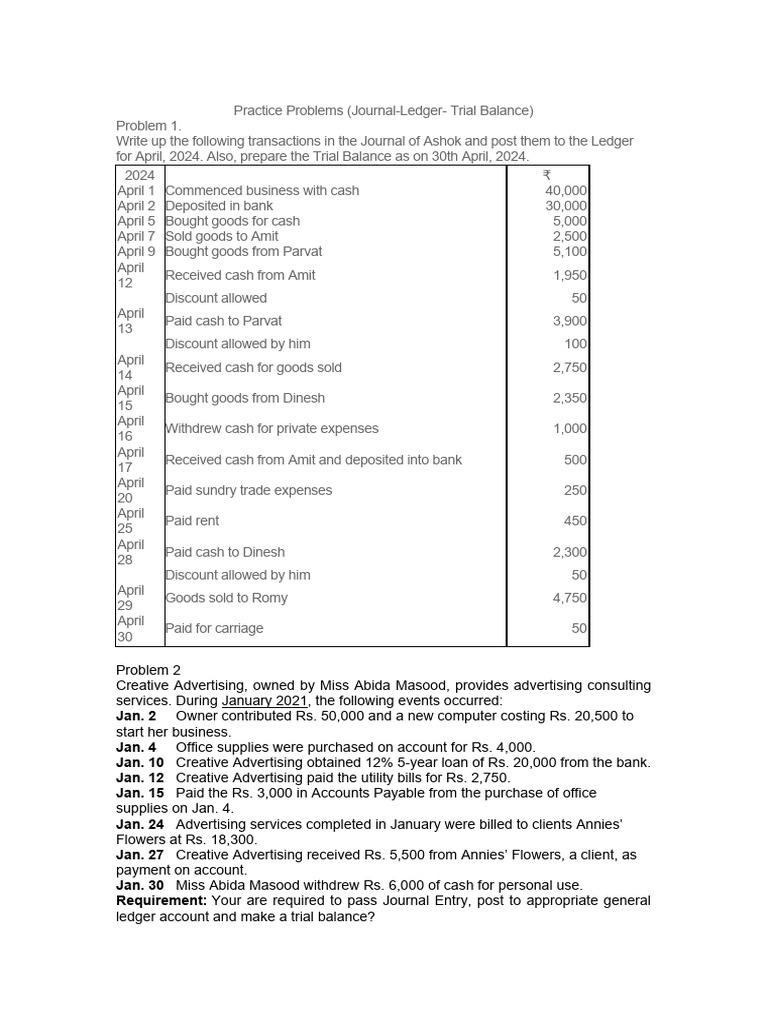 Practice ProblemsLAA | PDF | Cash | Cheque