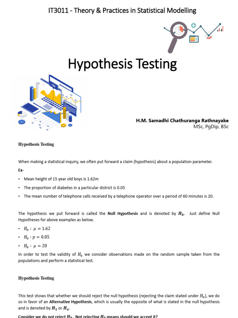 Note 08 - Hypothesis Testing | PDF | Type I And Type Ii Errors | Hypothesis