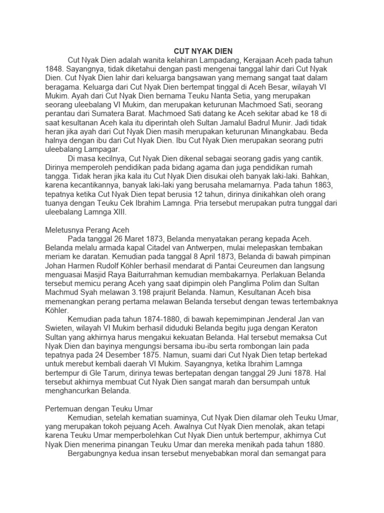 BIOGRAFI CUT NYAK DIEN | PDF
