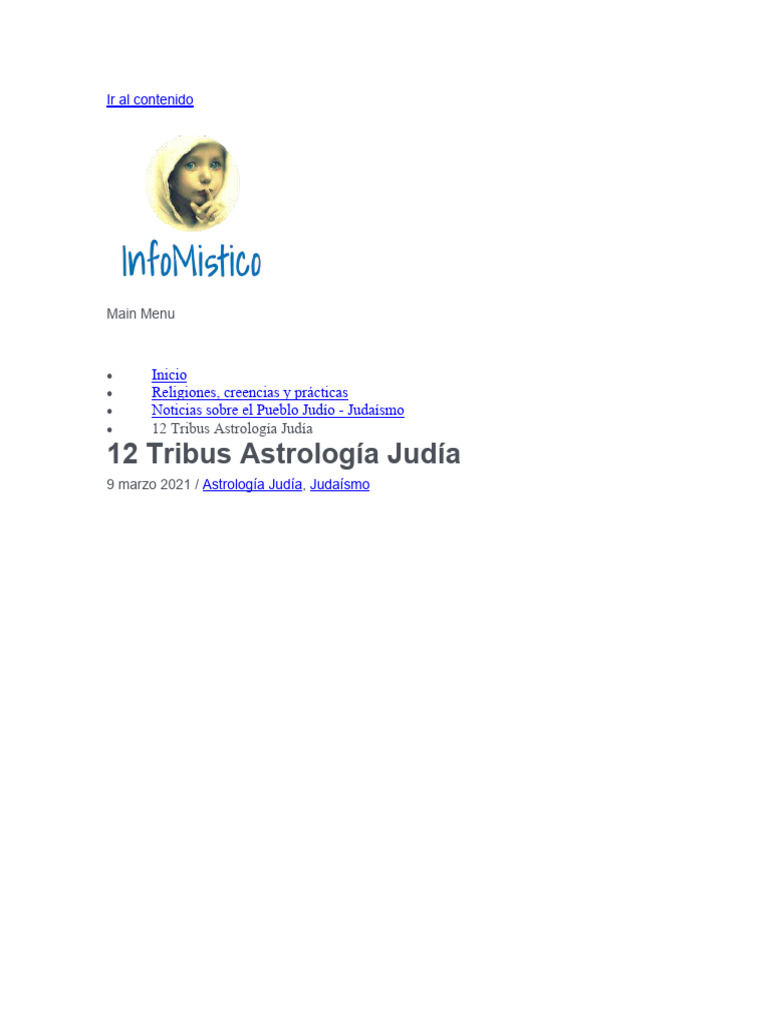 12 Tribus y Zodiaco Hebreo | PDF | Rosh Hashaná | Pascua