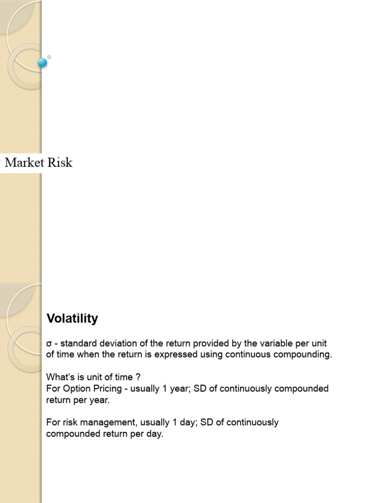 Market Risk Management - Volatility | PDF | Volatility (Finance ...