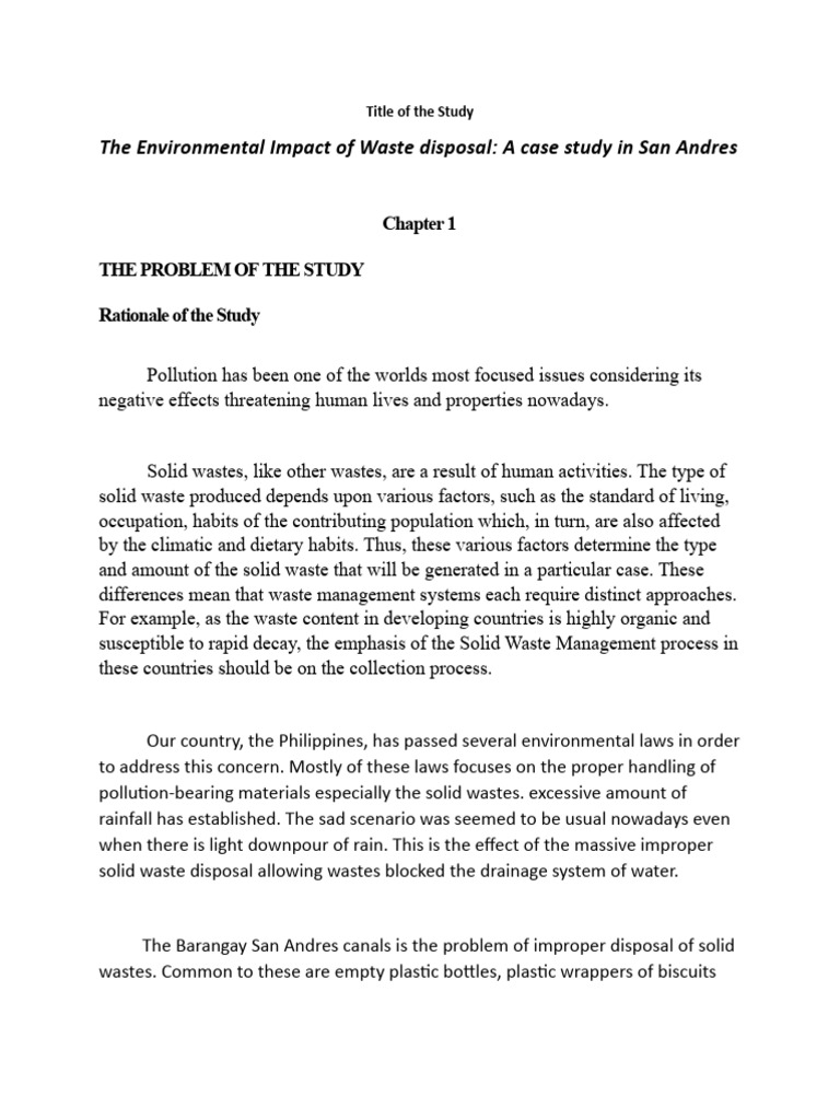 Title of The Study | PDF | Waste Management | Municipal Solid Waste