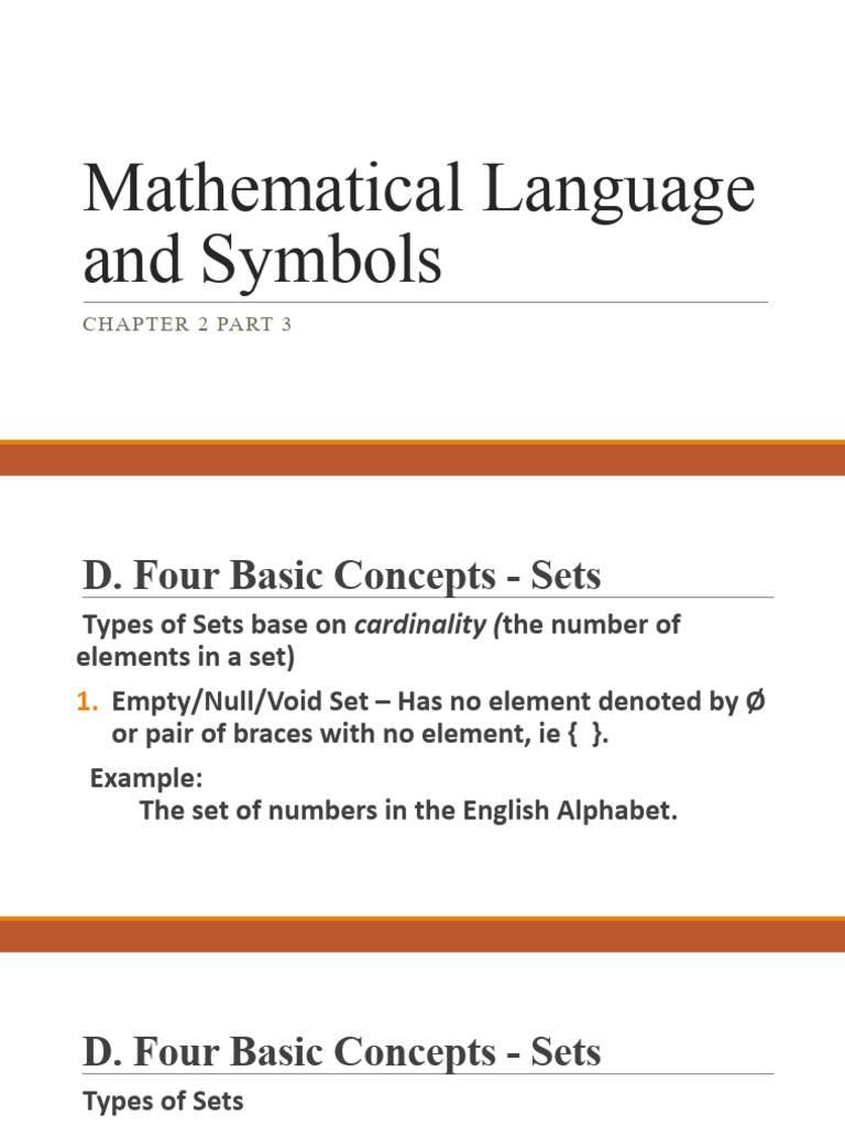 Chapter 2 Mathematical Language and Symbols CE | PDF | Set (Mathematics) | Numbers