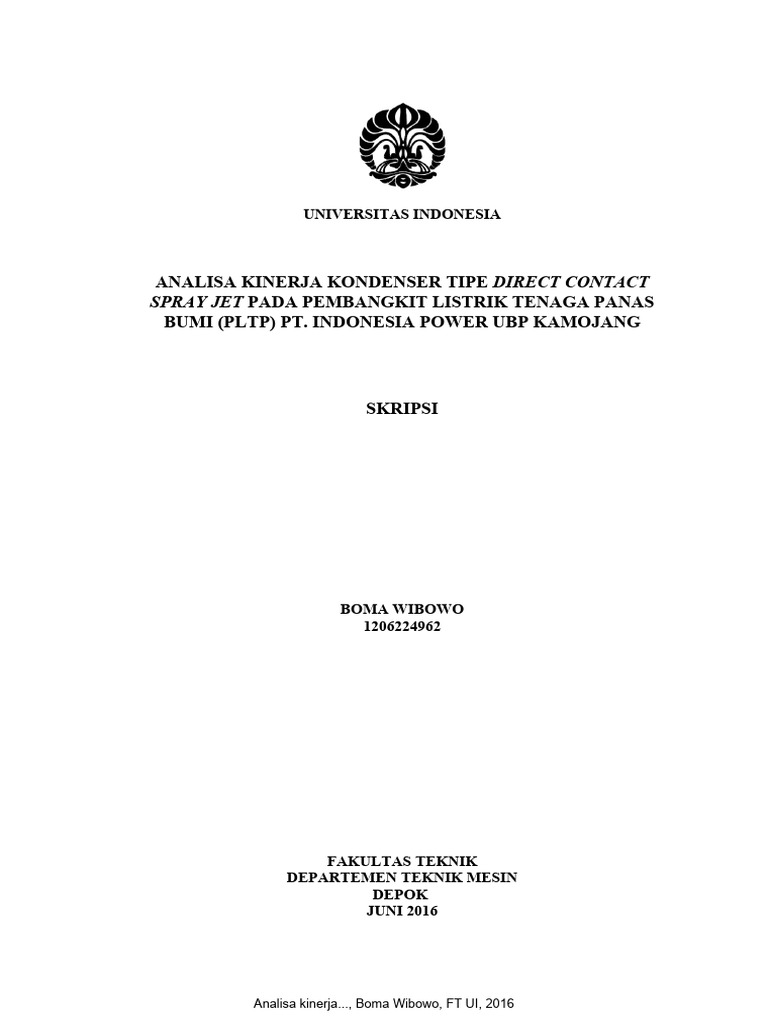 Analisa Kinerja Kondensor PLTP Kamojang | PDF