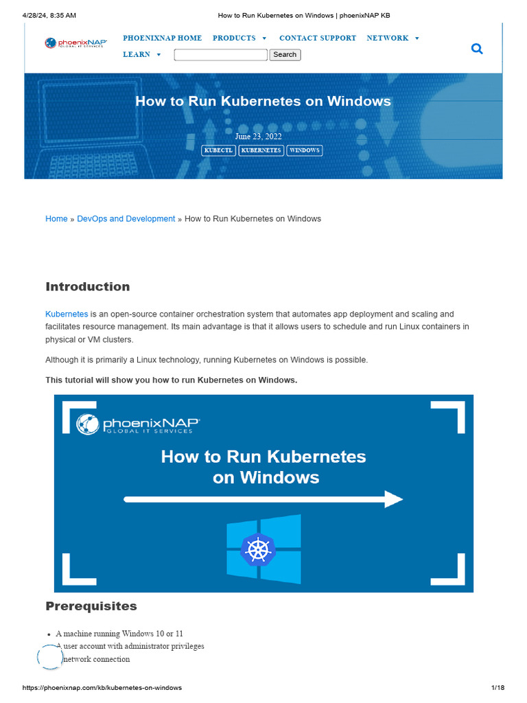 How To Run Kubernetes On Windows - phoenixNAP KB | PDF | Hyper V ...