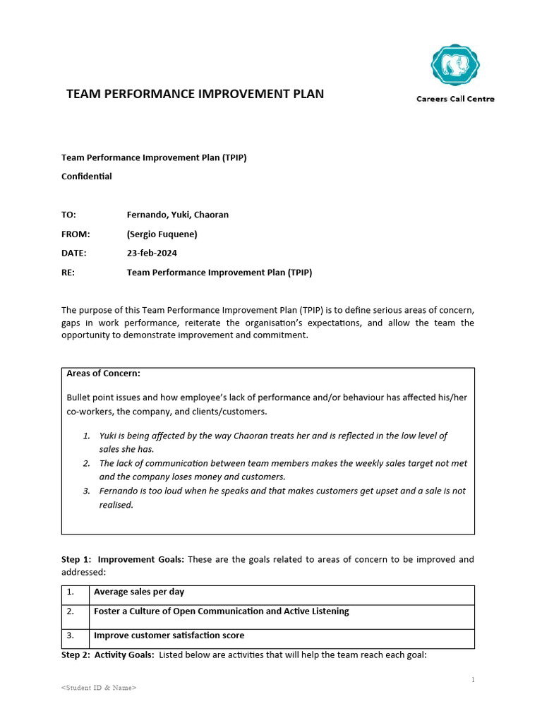 Team Performance Improvement Plan Template Sergio-Fuquene | Download ...