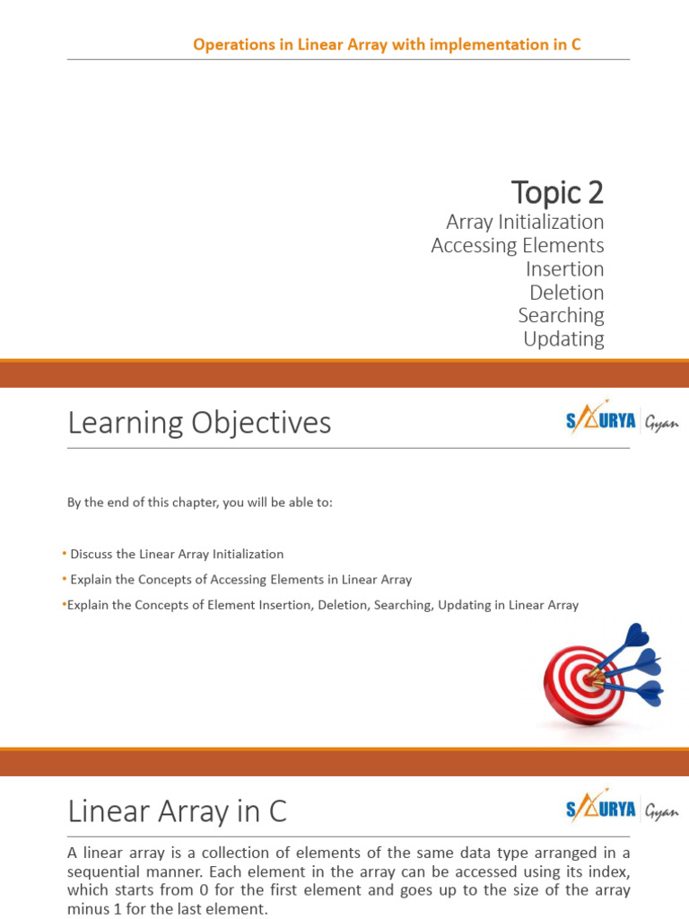 Week 2 Operations in Linear Array with implementation in C | PDF | Computer Science | Data ...