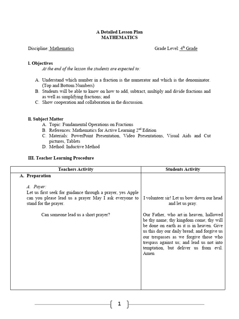 Final DLP Mathematics-Bumalin, Jim Boy C. (Detailed Lesson Plan On ...