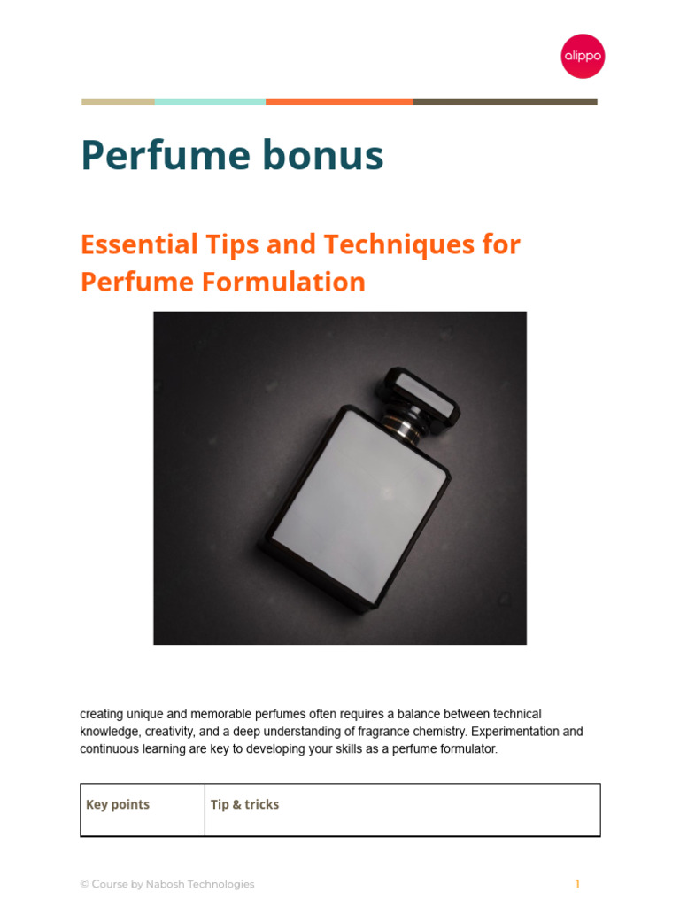 Essential Tips for Perfume Formulation | PDF | Perfume | Odor