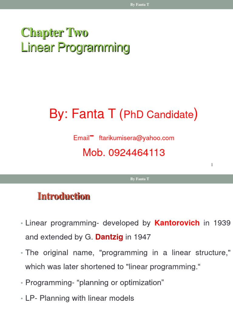 CH - 2 Linear Programming | PDF | Linear Programming | Mathematical ... CH - 2 Linear Programming | PDF | Linear Programming | Mathematical ...