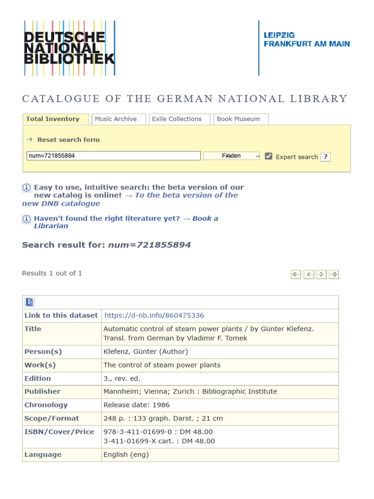 DNB, Catalogue of the German National Library | PDF | Information Science | Library Science