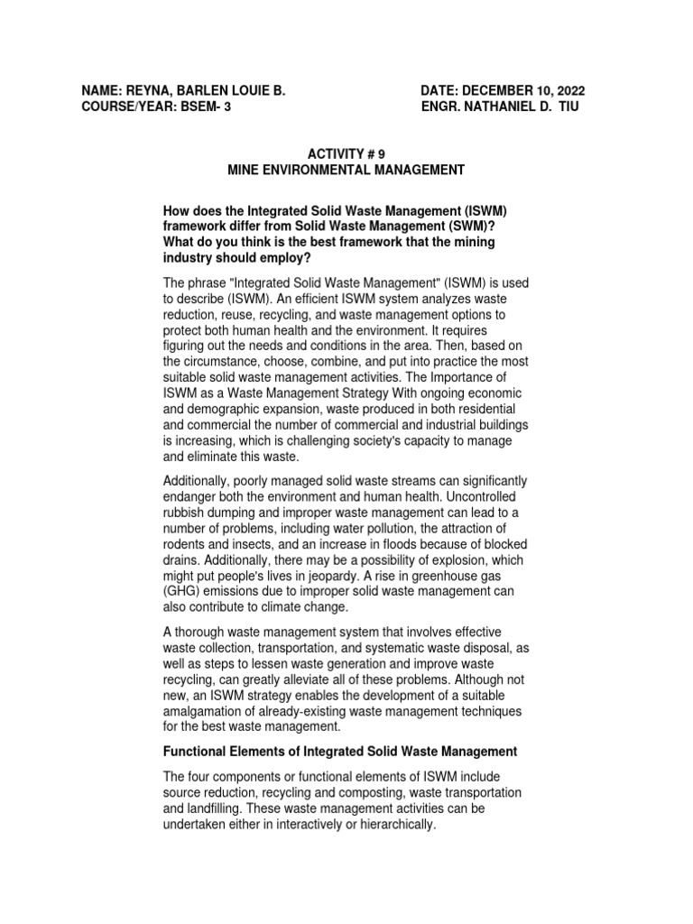 Activity # 9 (Mem) Reyna | PDF | Waste | Waste Management