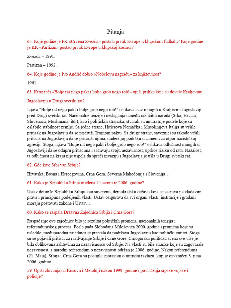 Pitanja | PDF