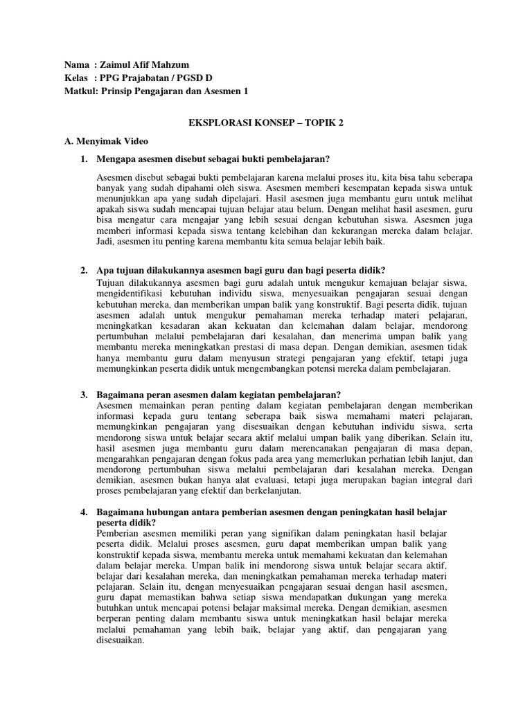 Eksplorasi Konsep - Topik 2 | PDF