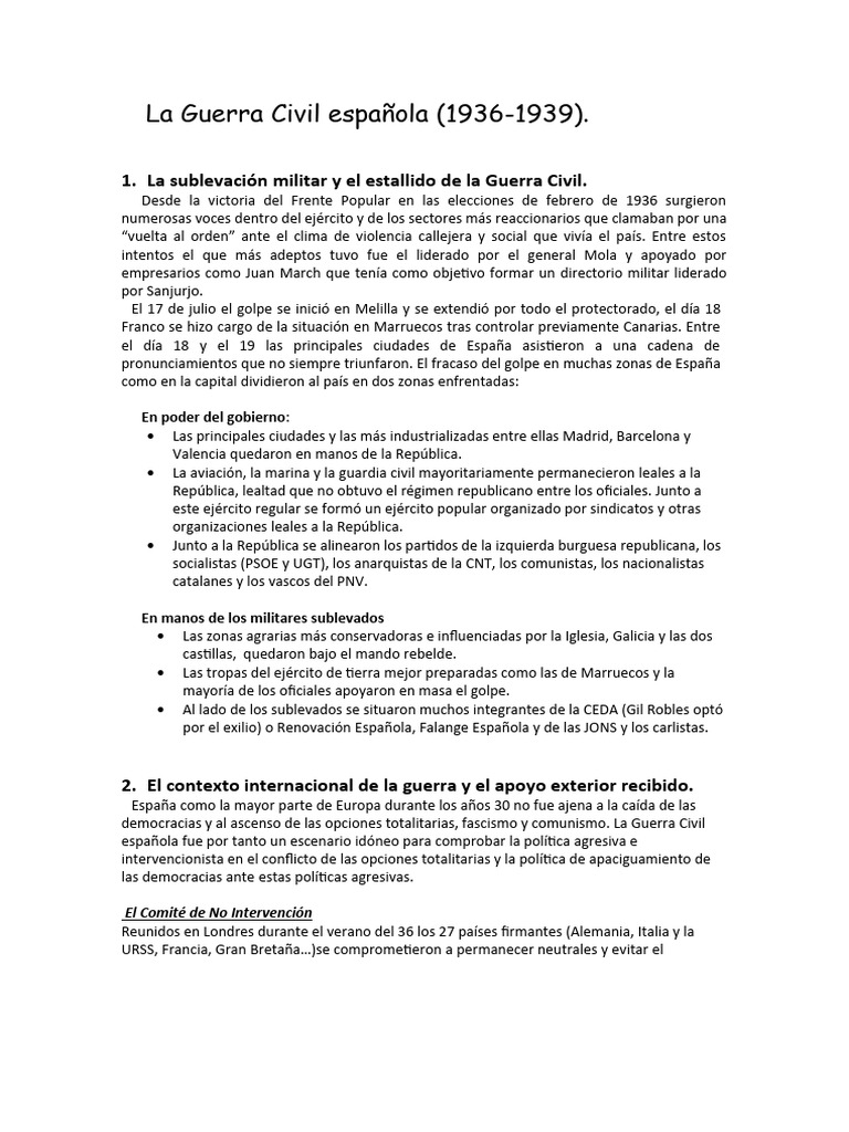 Guerra Civil y Franquismo | PDF | Francisco franco | España franquista