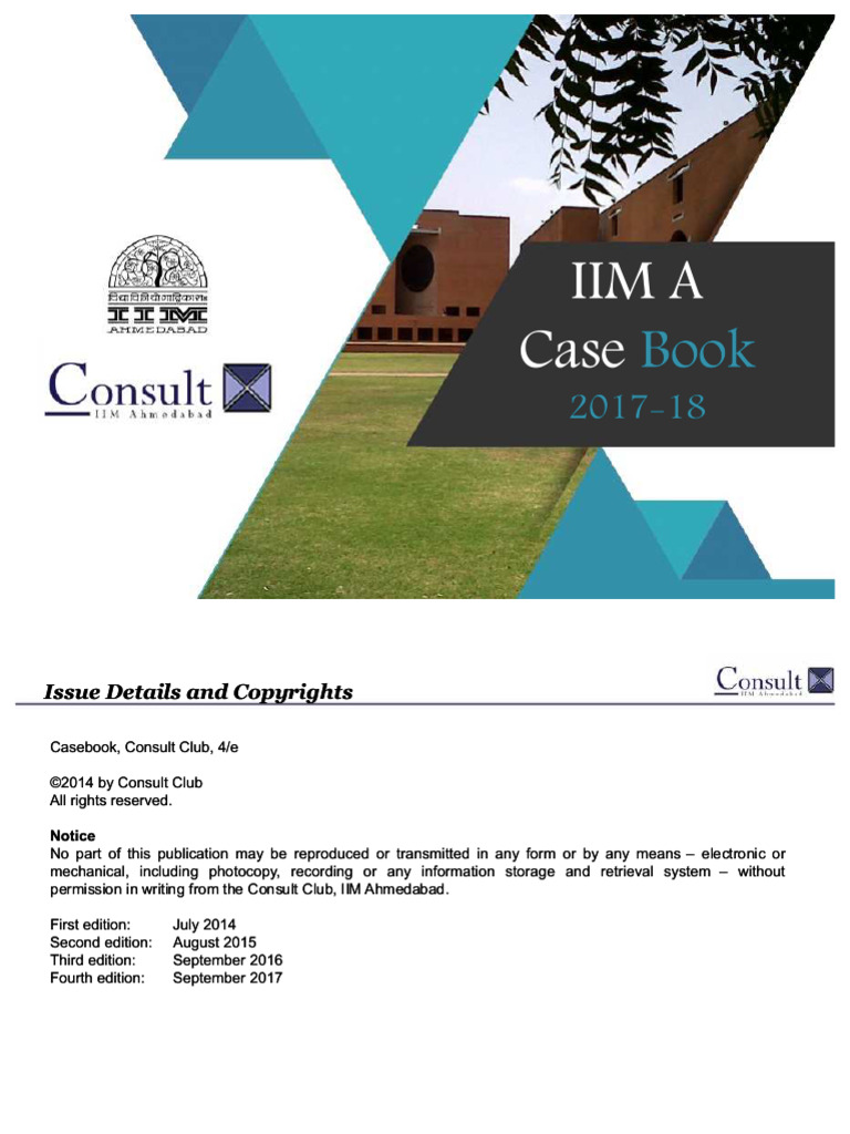 IIMA Case Book 2017-18 | PDF | Mergers And Acquisitions | Bus