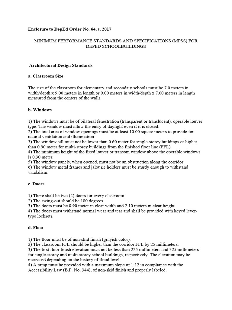 Enclosure To DepEd Order No | PDF | Window | Building Technology