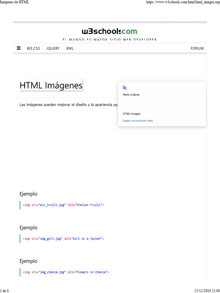 11 - (W3schools) - Imágenes de HTML | PDF | HTML | Hipervínculo