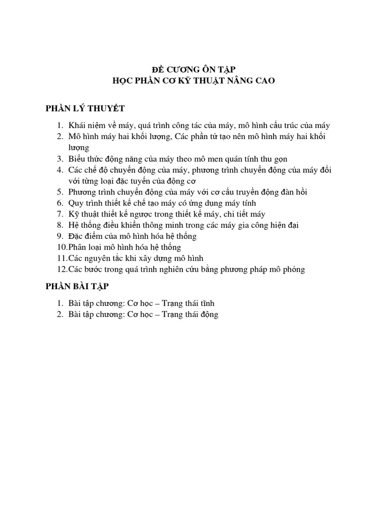 De Cuong On Tap (2024) | PDF