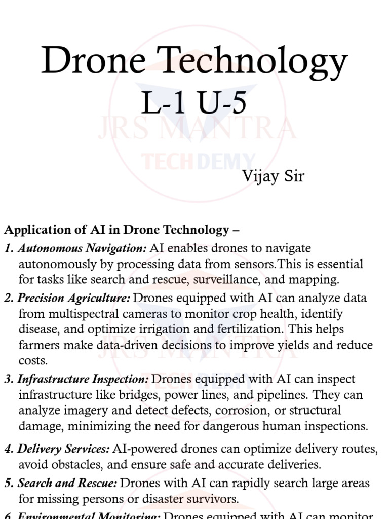 Unit-5 Drone Notes | PDF | Unmanned Aerial Vehicle | Internet Of Things