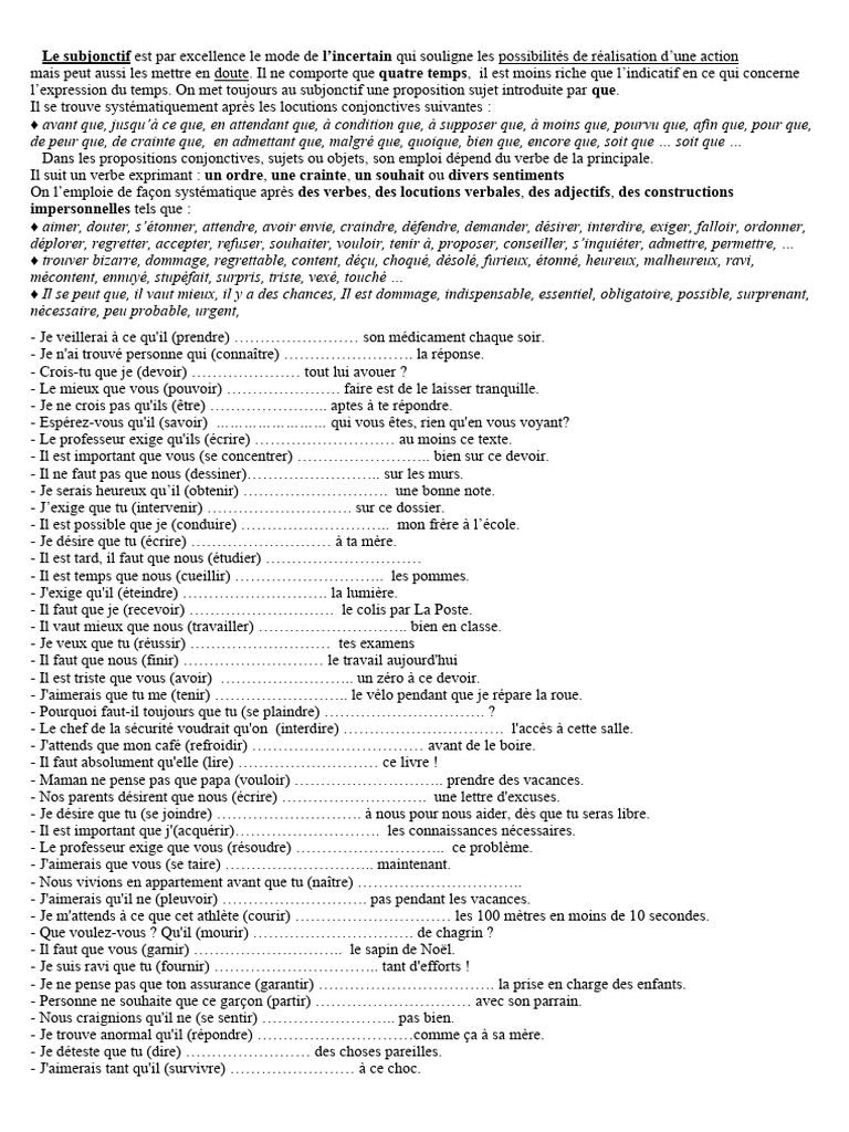 Le Subj | PDF | Verbe | Linguistique