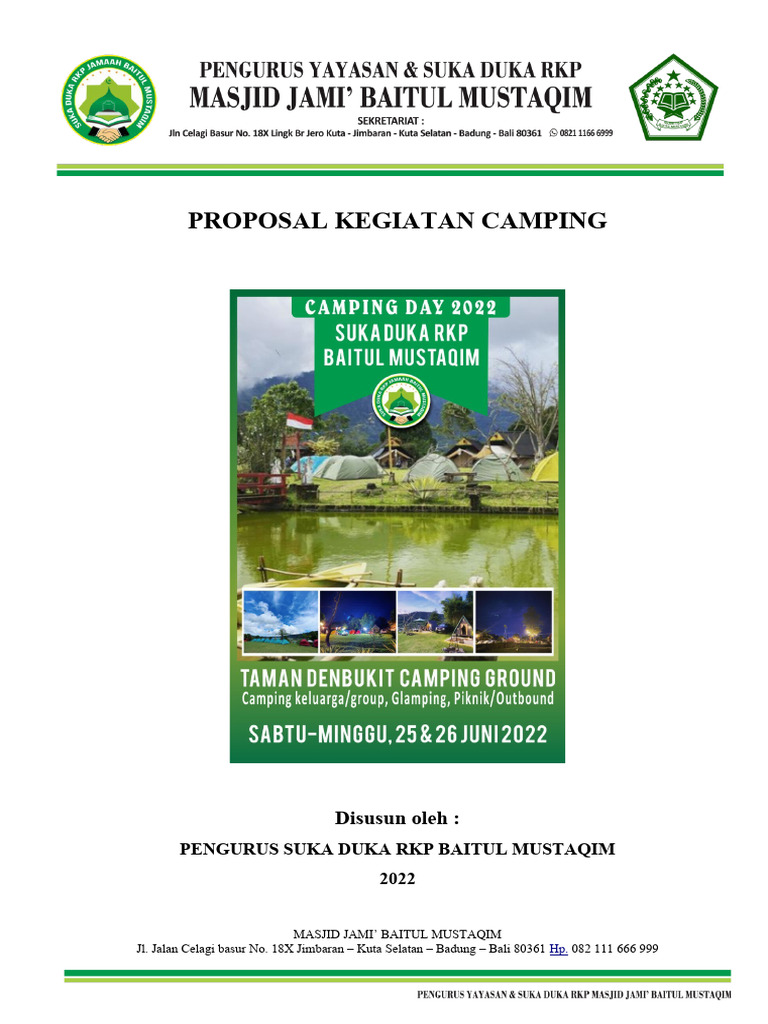 Proposal Kegiatan Camping 2022 | PDF